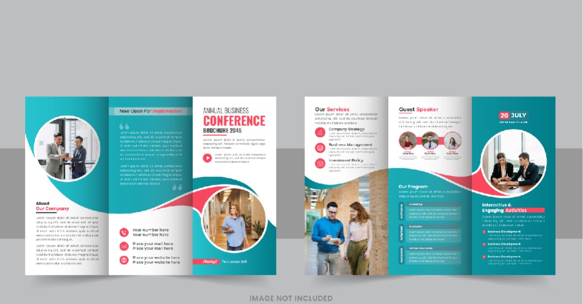 Business Conference Trifold Brochure design template layout
