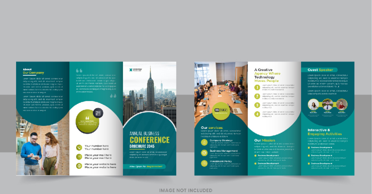 Business Conference Trifold Brochure template