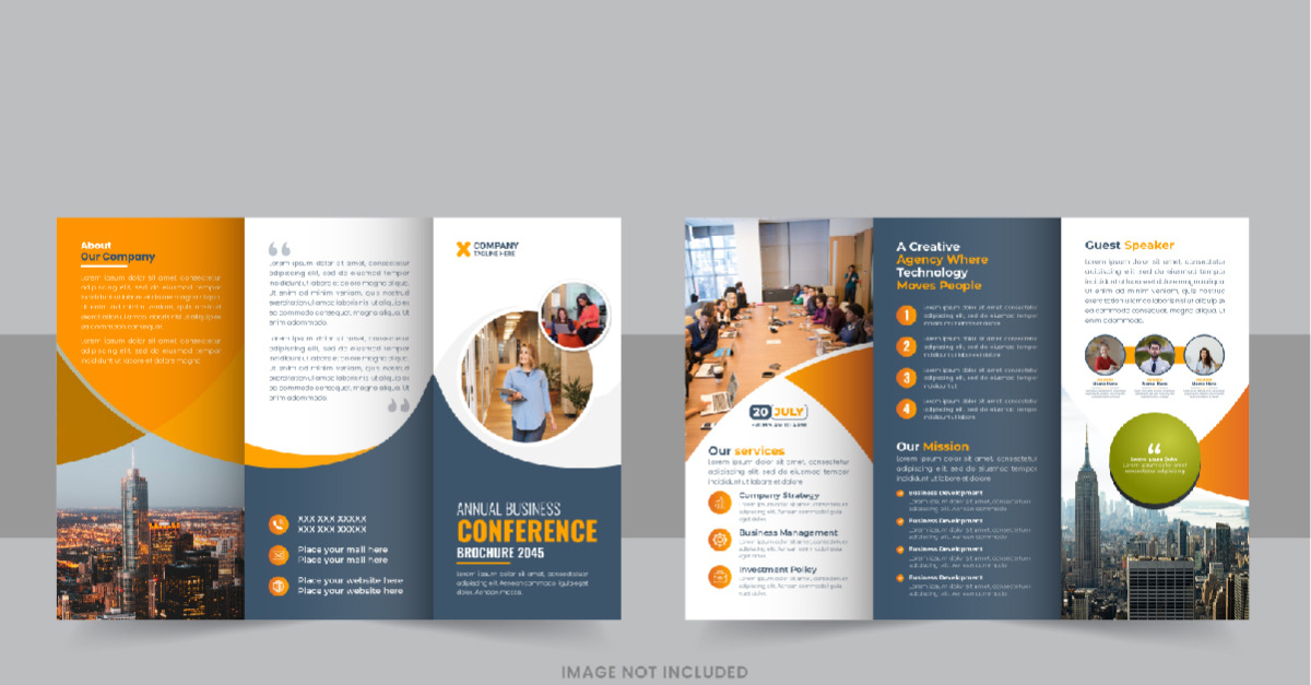 Business Conference Trifold Brochure - TemplateMonster
