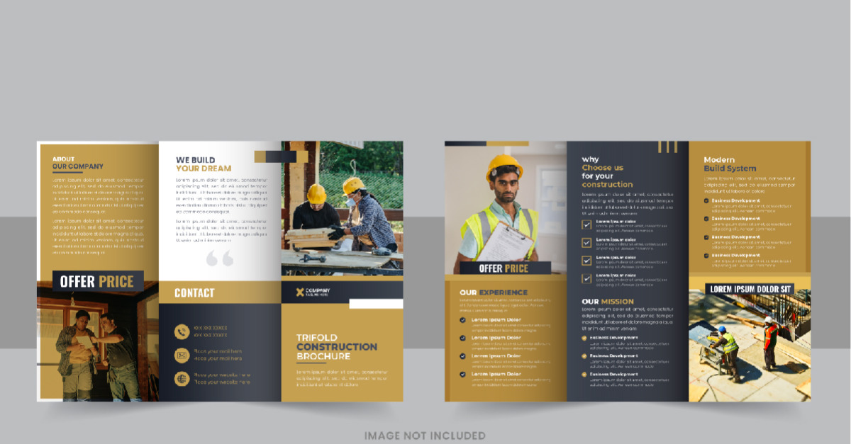 Construction Brochure Trifold template - TemplateMonster
