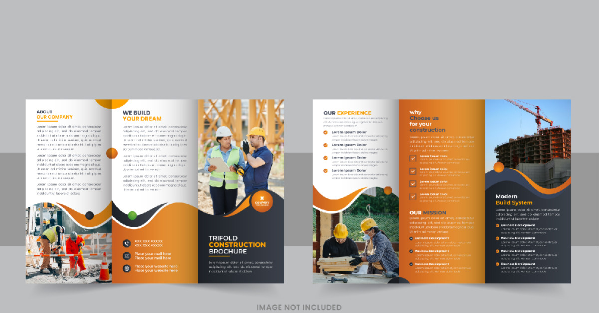 Creative Construction Trifold Brochure Template Design