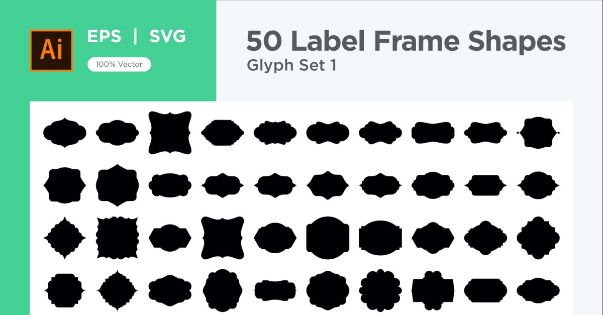 Label Frame Shape 50 Set V 1 sec 3 #340674 - TemplateMonster