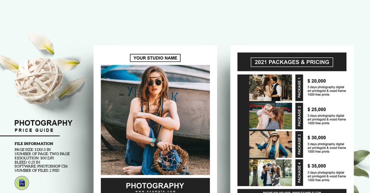 Photography Price List Flyer Template - TemplateMonster