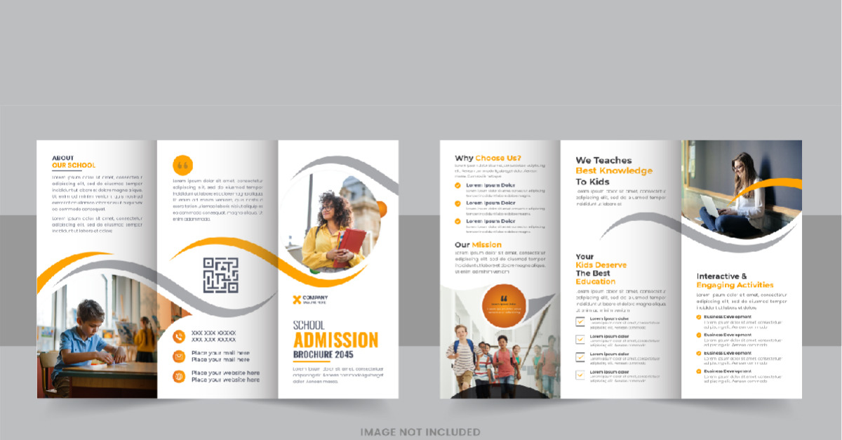 Folleto tríptico de Modern Kids de regreso a la escuela o Educación