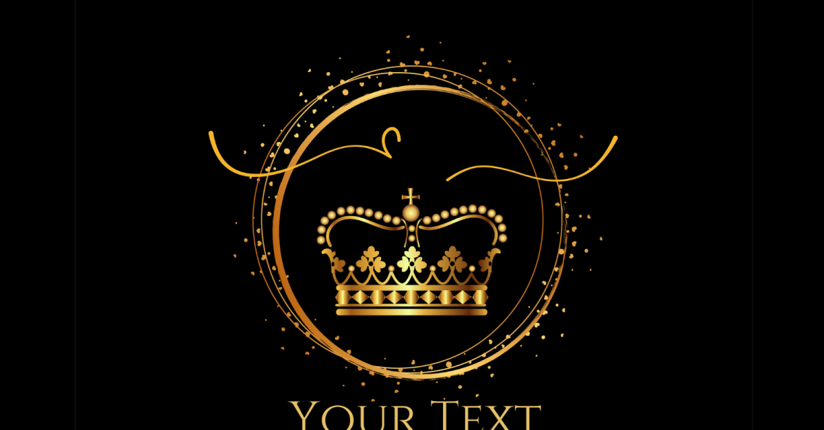 Golden Crown Scintillant King Queen Vector Circle Logo