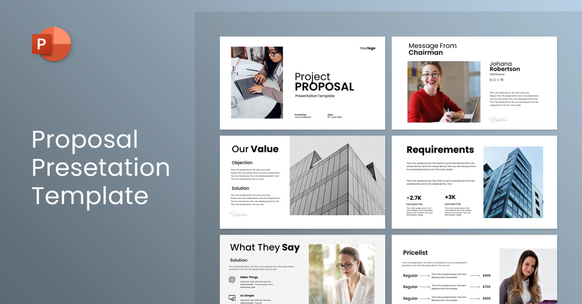 Porject Proposal Presentation Template - TemplateMonster