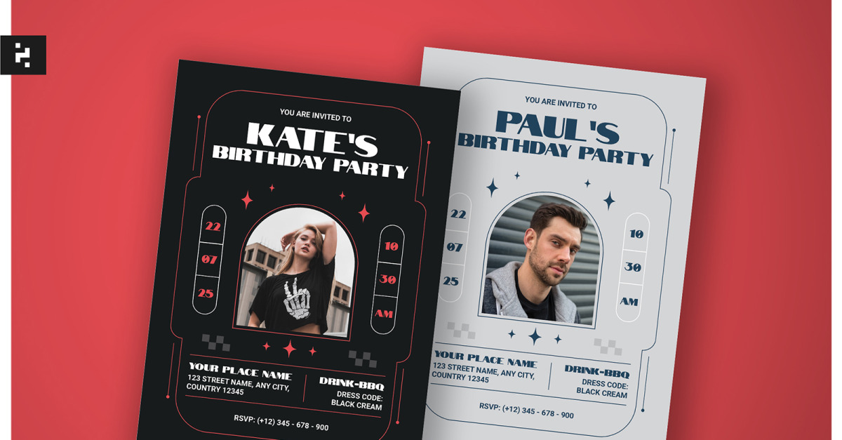 Creative Bold Birthday Party Invitation - TemplateMonster