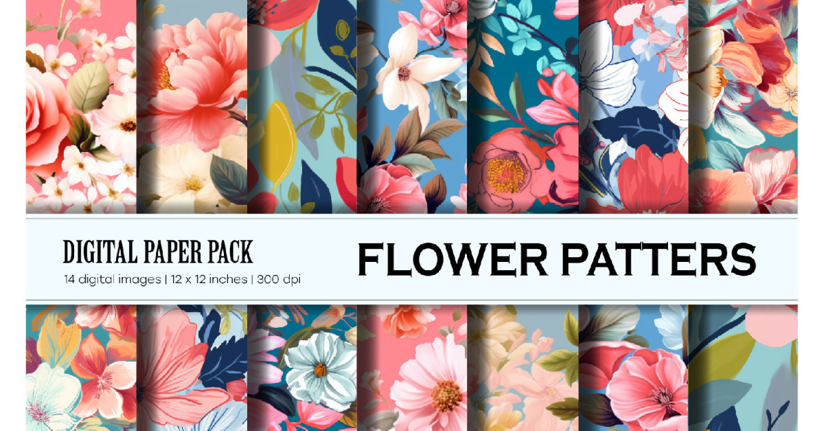 Floral Patterns 02. Digital Paper. #341118 - TemplateMonster
