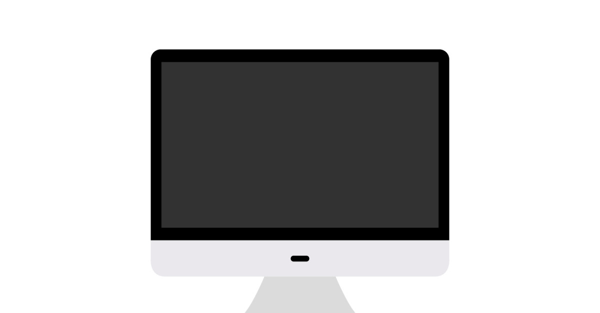 Computer with monitor illustrated and colored in vector on a background