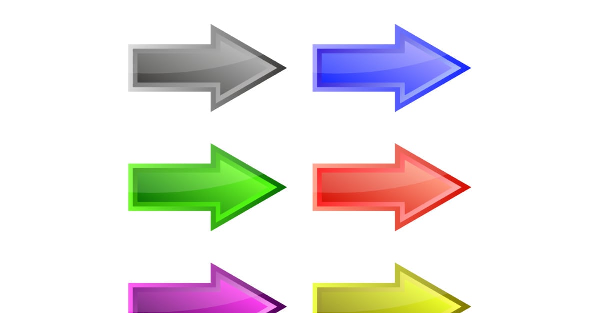 Arrows illustrated on a white background in vector