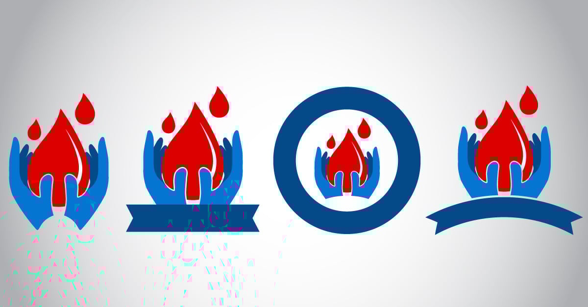 Donate Blood Symbols Set of Four Vector Template