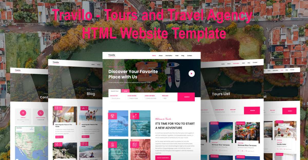 Travilo - Plantilla HTML para Sitio Web de Agencia de Viajes y Tours