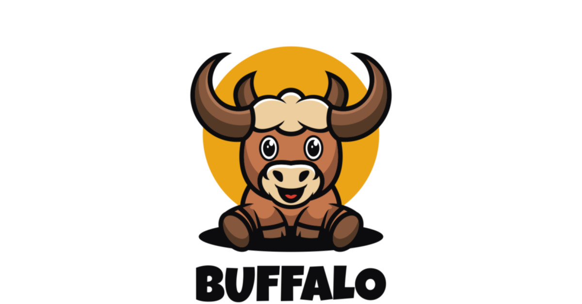 Buffalo Mascot Cartoon Logo #341400 - TemplateMonster