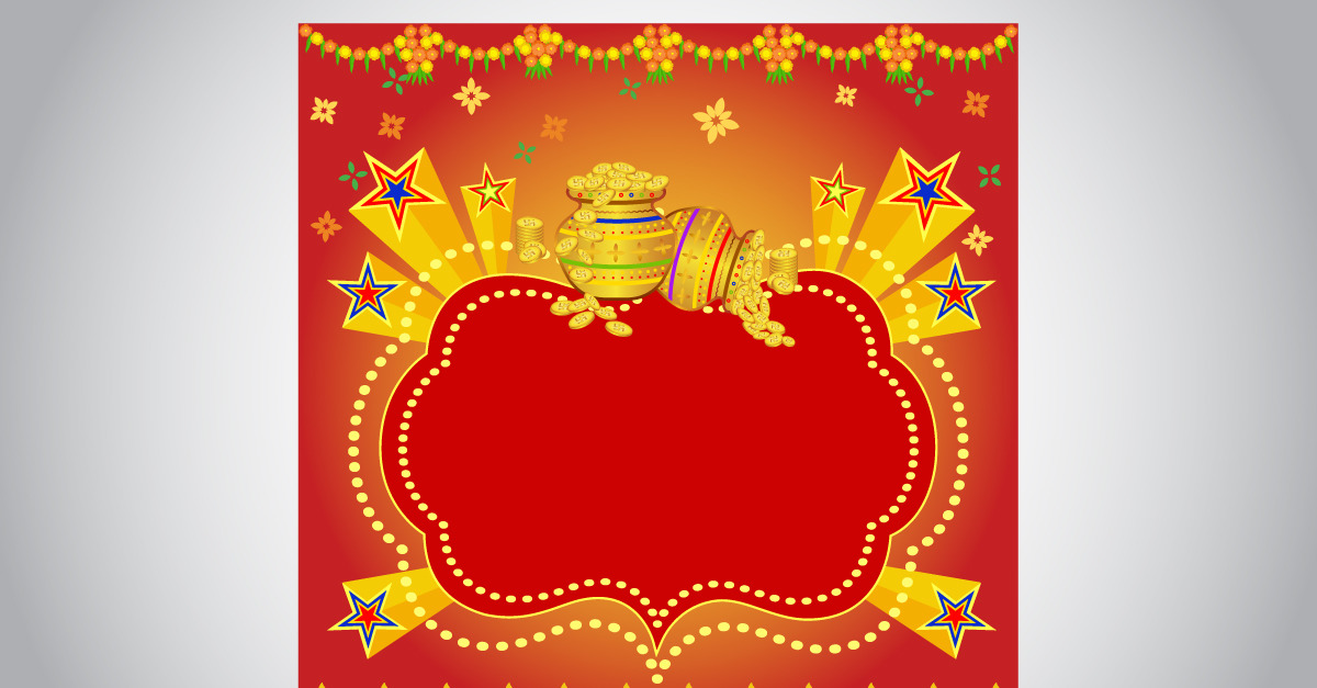 Golden Coins Red Background Vector Illustration Template