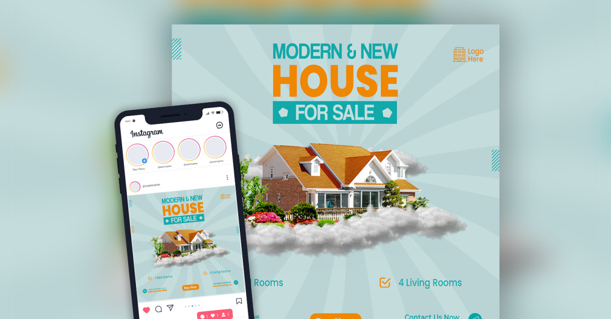 Real Estate House Property Selling Social Media Post Template