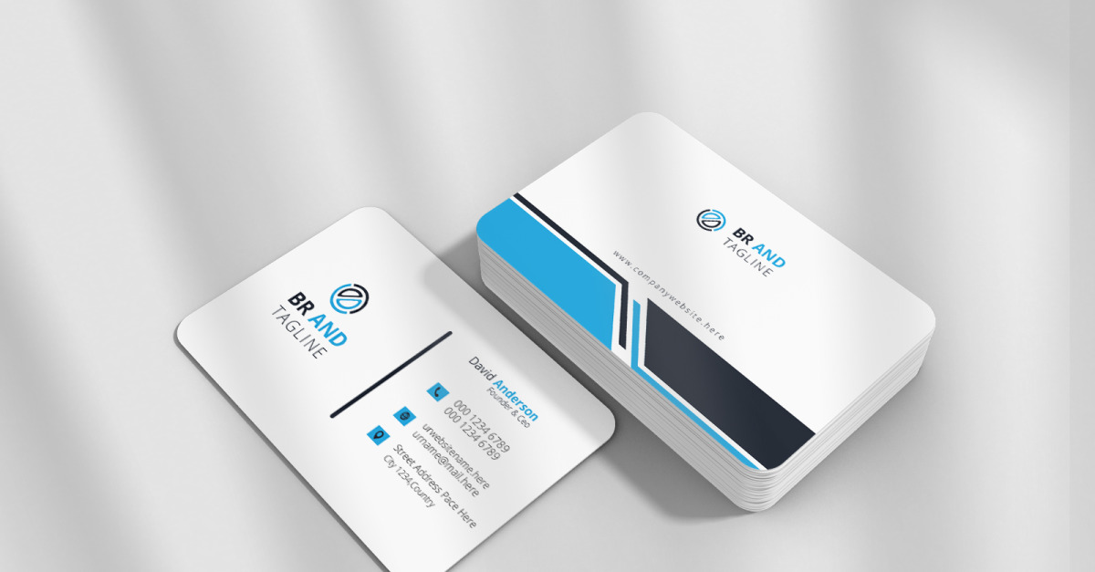 Simple business card design template - TemplateMonster