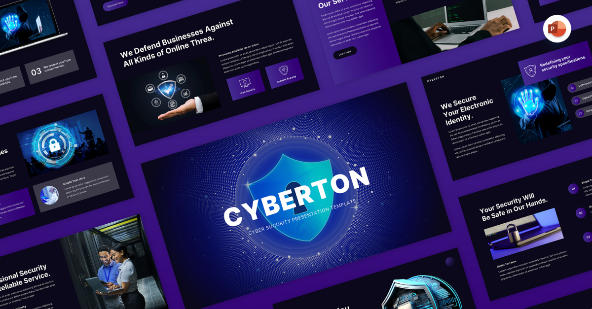 Cyberton - 网络安全PowerPoint模板 #341585 - TemplateMonster