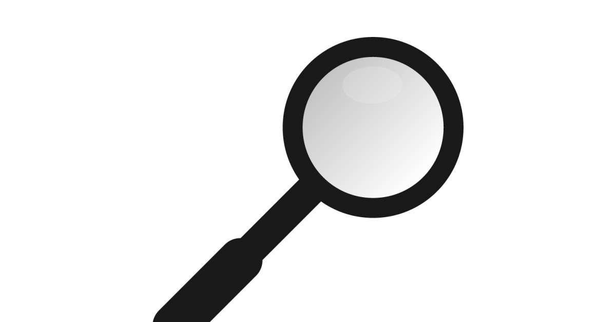 Lupa ilustrada sobre fondo y coloreada en vector