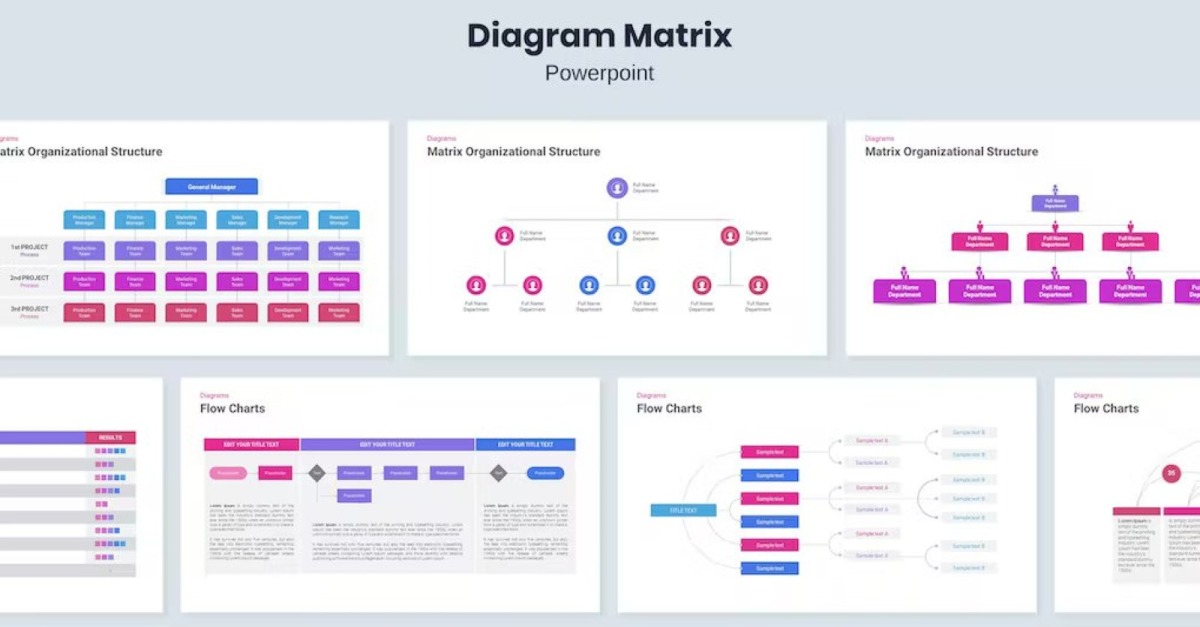 Diagram Matrix Infographic - Powerpoint - TemplateMonster