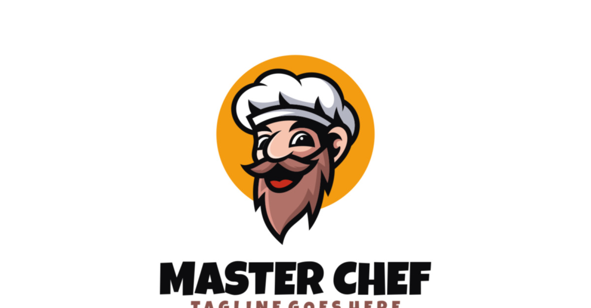 Master Chef Simple Mascot Logo #341867 - TemplateMonster
