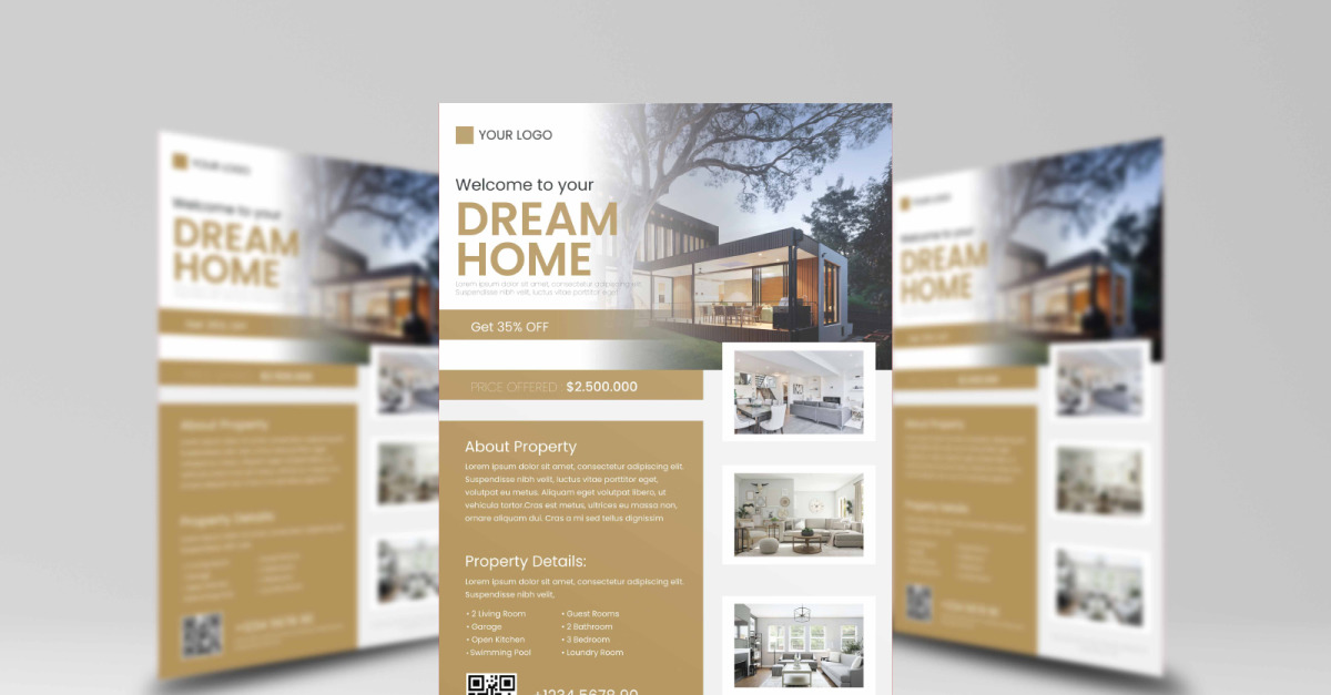 Plantilla de póster de casa de ensueño - TemplateMonster