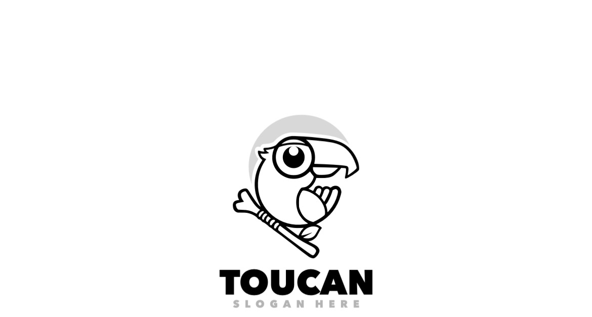 Toucan line simple design logo #342167 - TemplateMonster