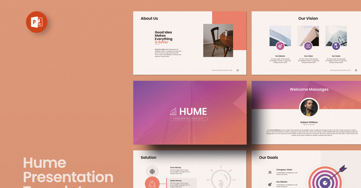 Hume PowerPoint presentation template - TemplateMonster