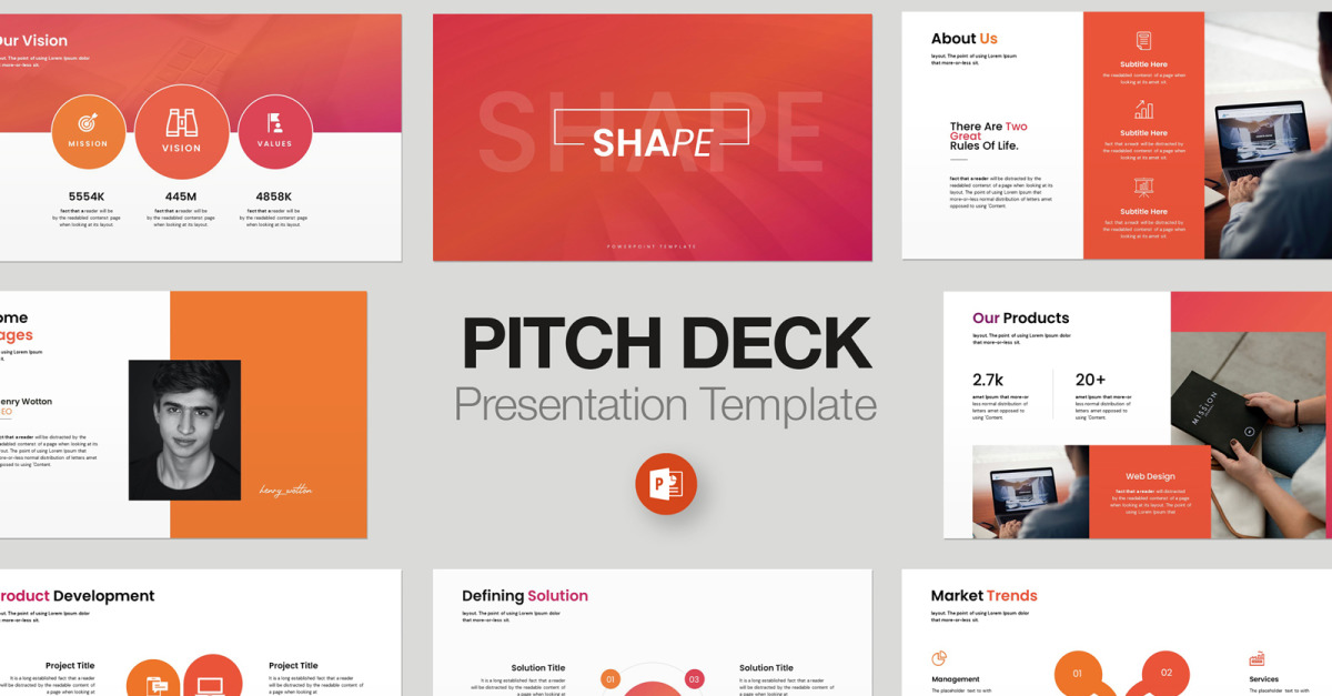 Modèle de présentation PowerPoint de forme - TemplateMonster