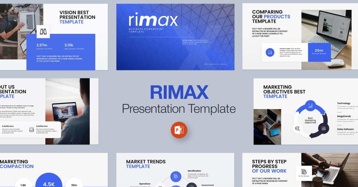 Modèle de présentation PowerPoint Rimax - TemplateMonster