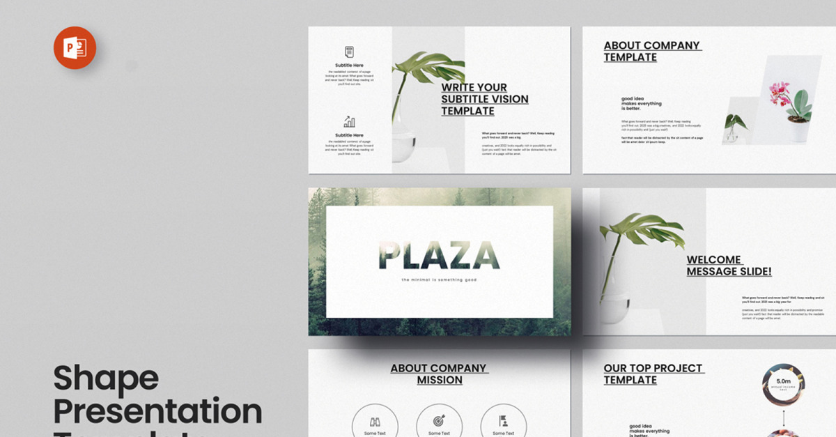 Plaza PowerPoint presentation template - TemplateMonster