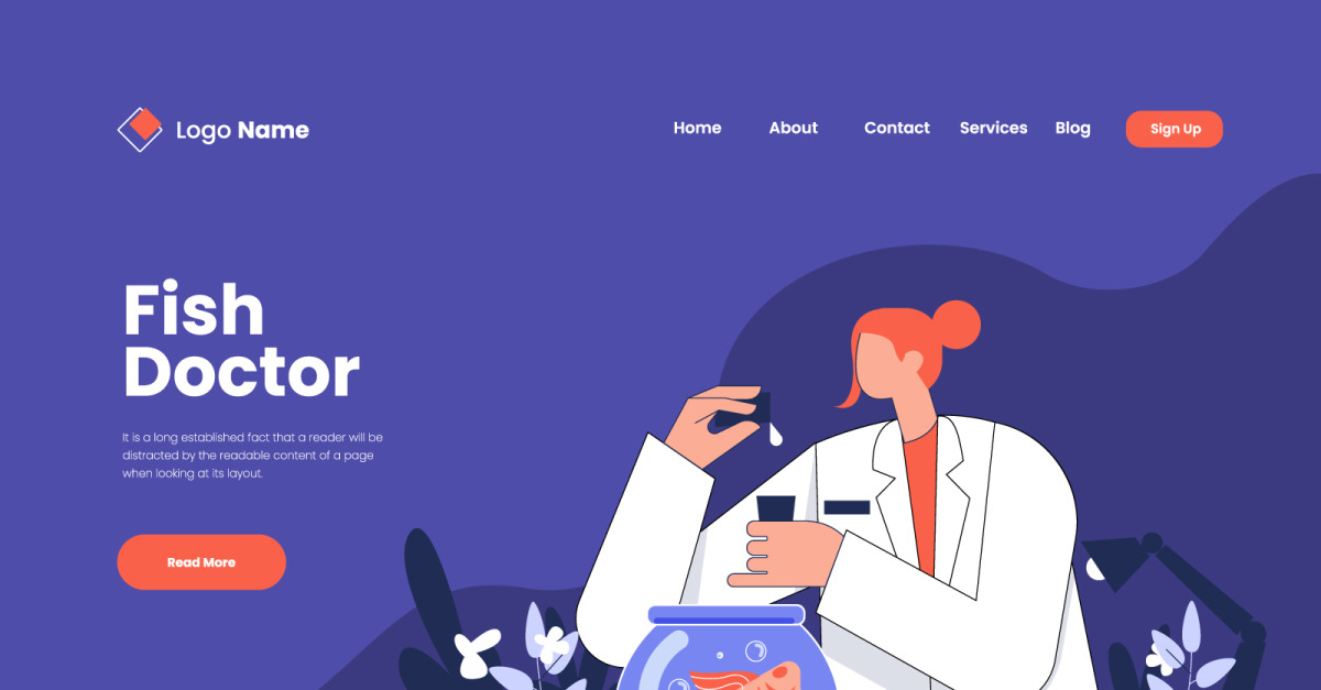 FREE Fish Doctor Vector Illustration Concept, Fish Doctor Landing Page ...