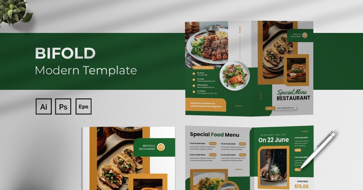 Folleto plegable de menú especial #342598 - TemplateMonster