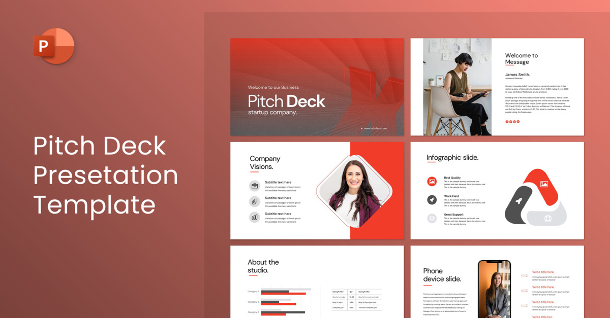 Modelo de Apresentação de Pitch Deck de Negócios