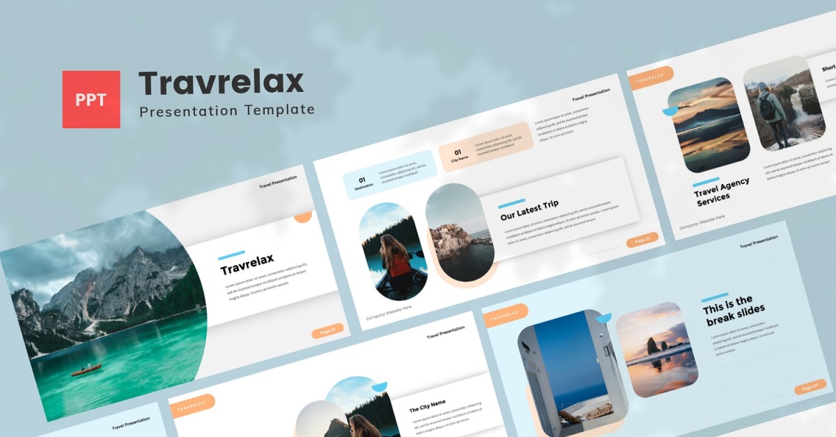 Travrelax — Modèle PowerPoint de voyage - TemplateMonster