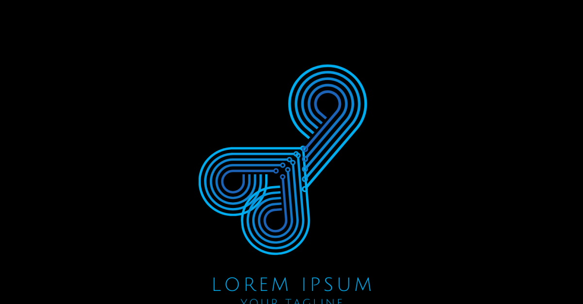 Abstract blue digital dynamic logo #342638 - TemplateMonster
