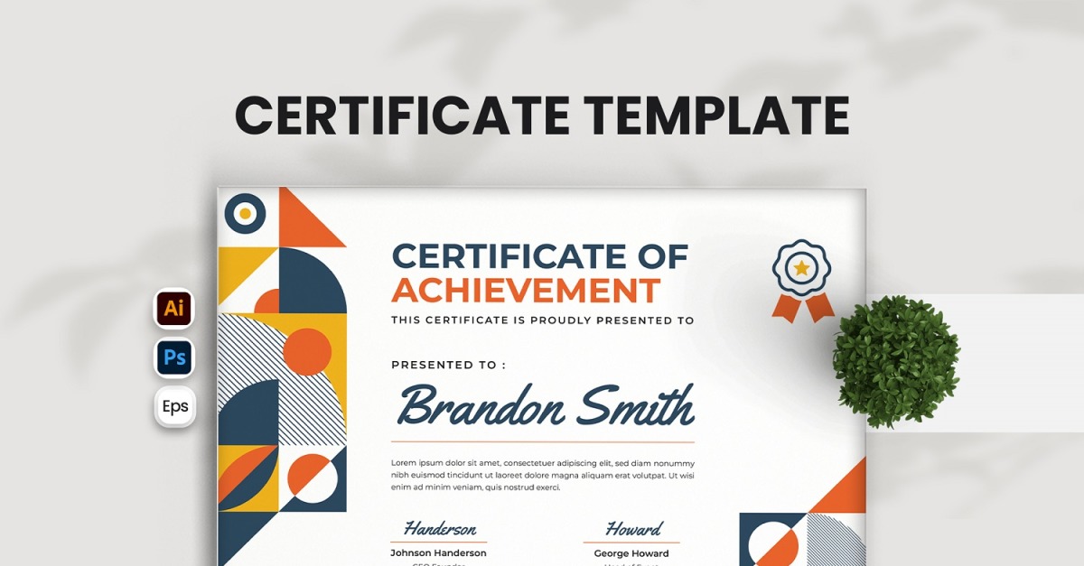 Modern Geometric Certificate #342608 - TemplateMonster