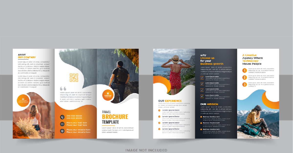 Diseño de tríptico de agencia de viajes y turismo.