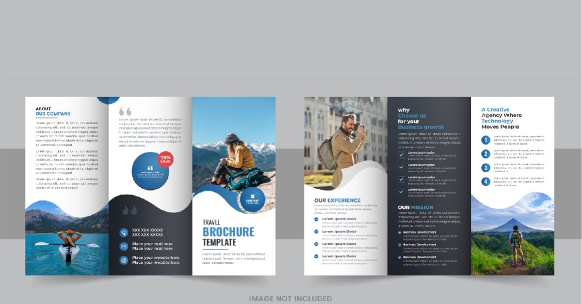 Tour and travel agency trifold brochure - TemplateMonster