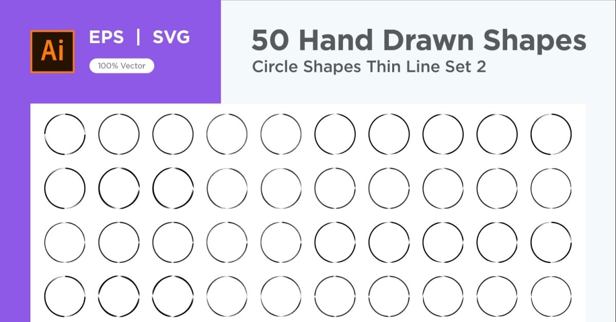 Circle Shape Thin Line 50_Set V 2 #342885 - TemplateMonster