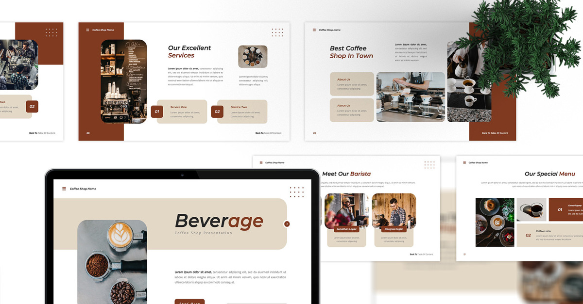 Beverage - Coffee Shop Google Slides Template