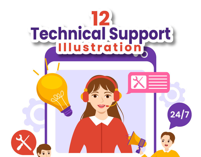 12 Technical Support System Illustration - TemplateMonster