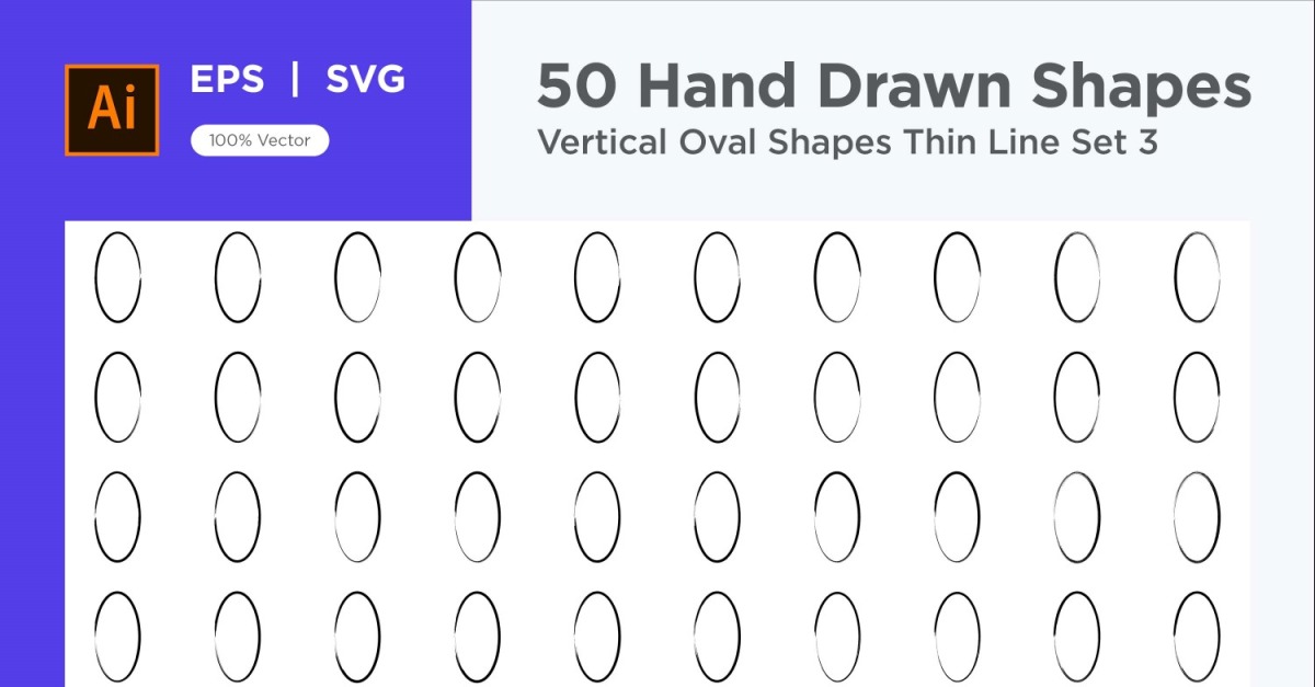 Vertical Oval Shape Thin Line 50_Set V 3 - TemplateMonster