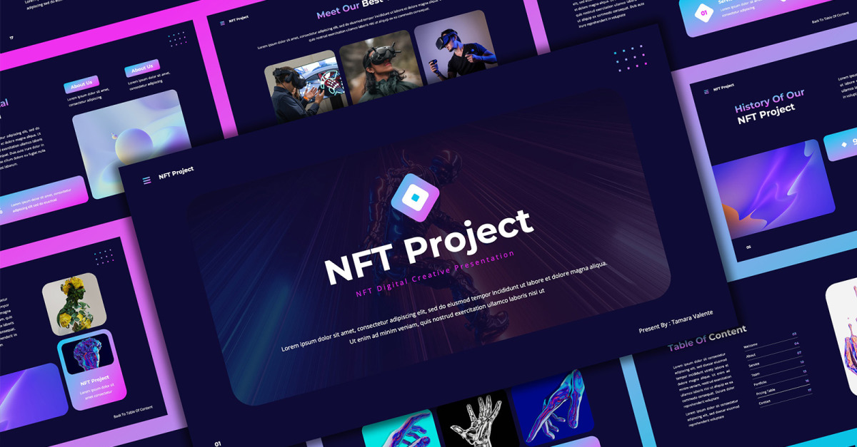 NFT Projesi - NFT Dijital Yaratıcı Google Slayt Şablonu