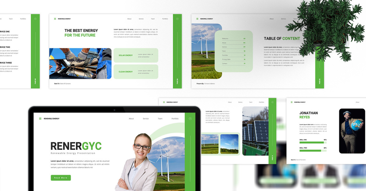 Renergyc - Plantilla de PowerPoint de energía renovable