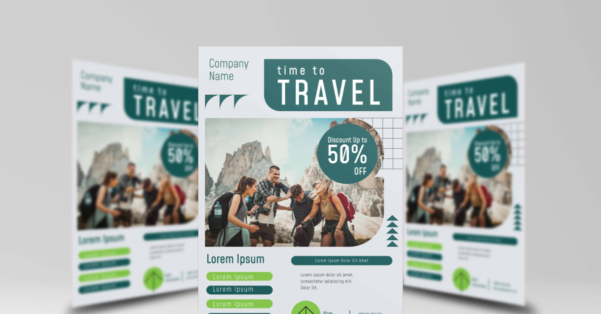 Vocation Time To Travel Flyer Template - TemplateMonster