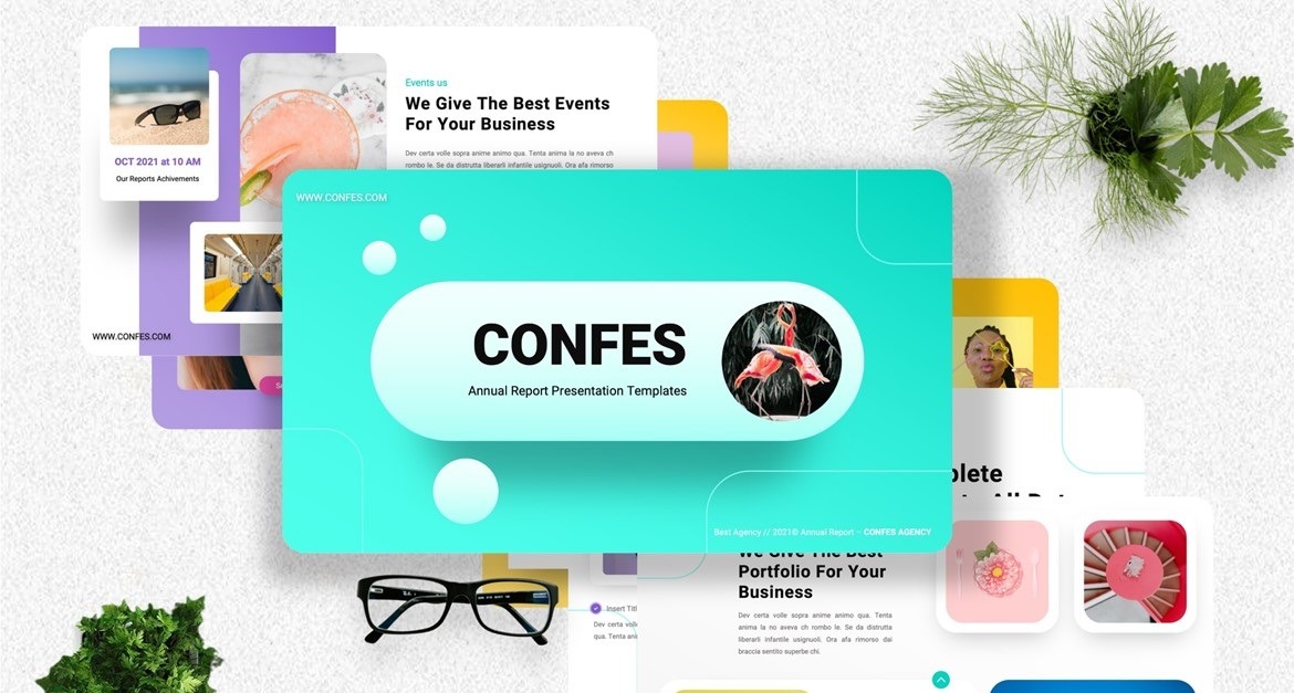 Confes - Annual Report Powerpoint Template - TemplateMonster