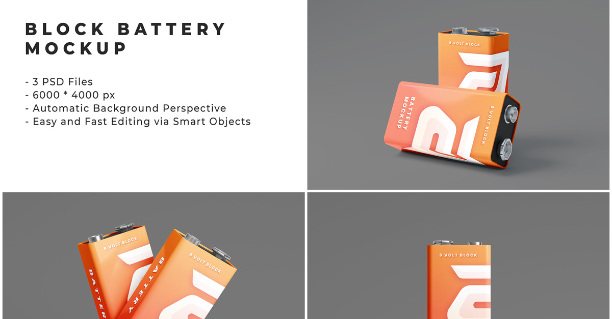 Block Battery Mockup Template #343585 - TemplateMonster