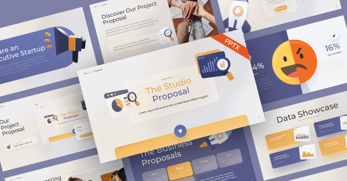 Il modello di PowerPoint proposta Studio - TemplateMonster