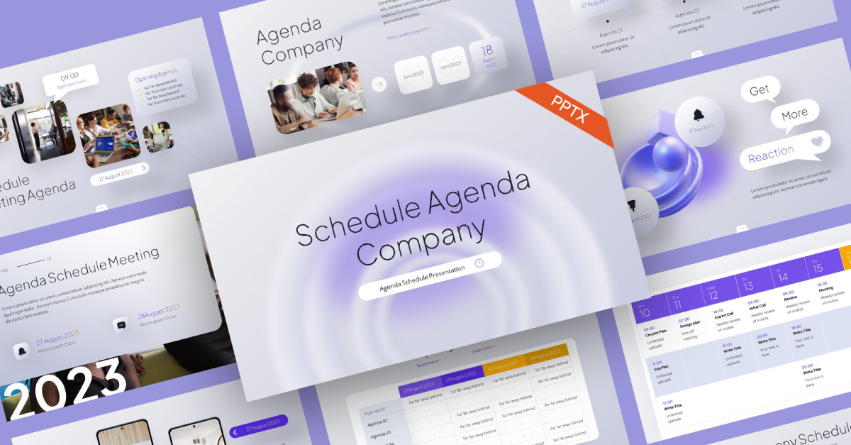 Zeitplan-Agenda-Unternehmens-PowerPoint-Vorlage