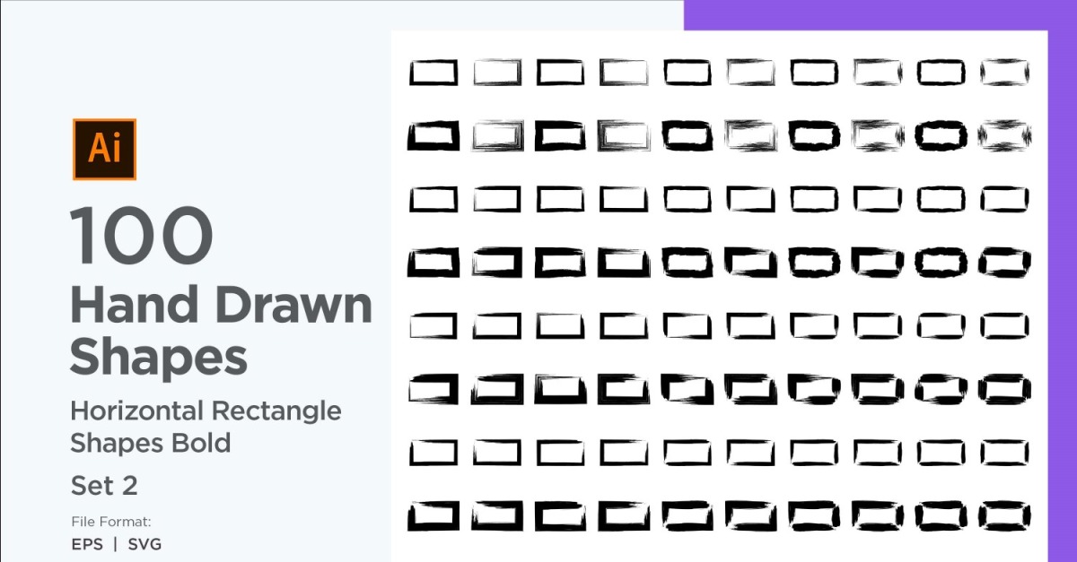 Horizontal Rectangle Shape Bold 100_Set V 2 - TemplateMonster